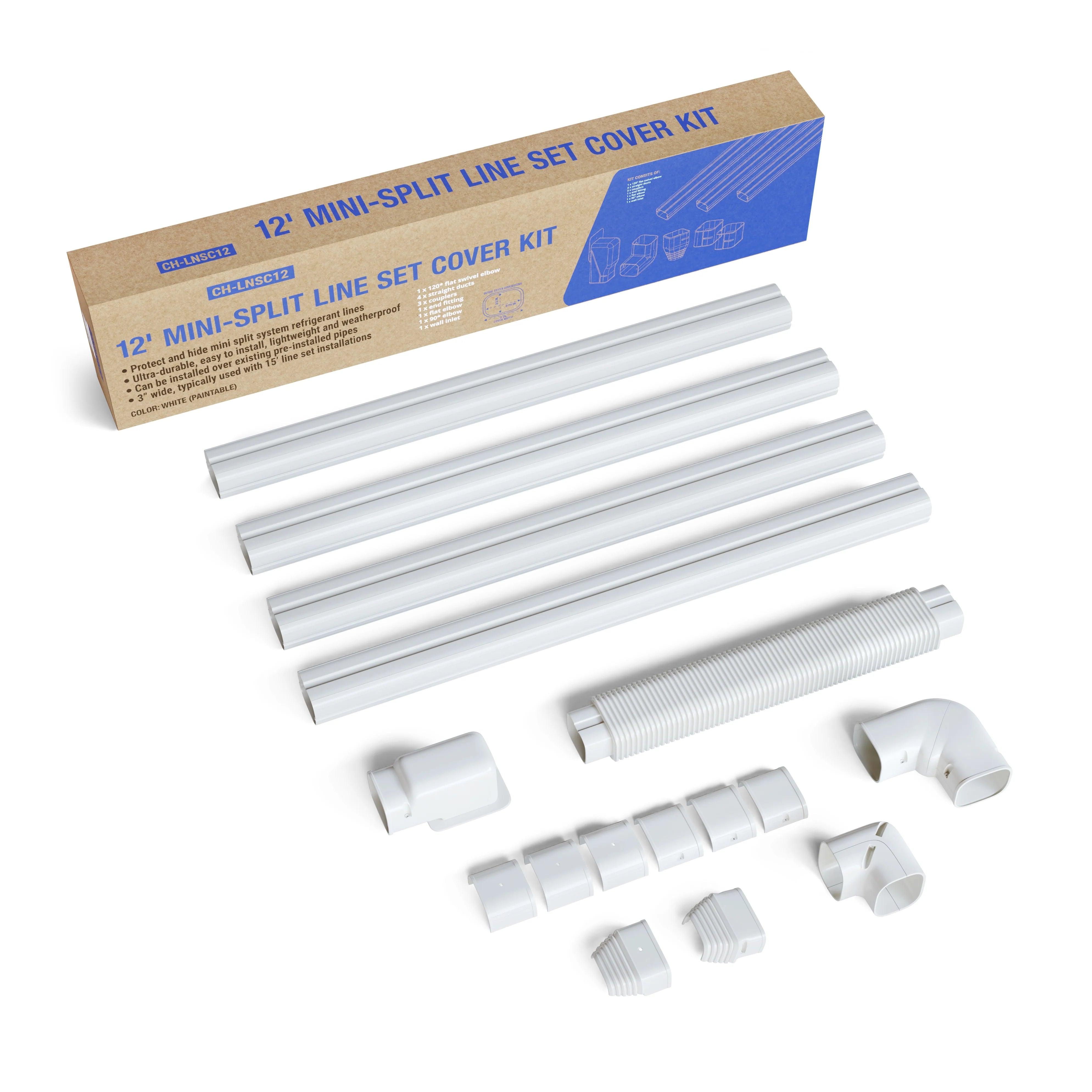 12FT PVC Decorative Line Set Cover Kit for AC Lines