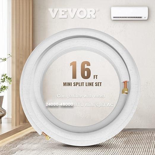 Extra Insulated Line Set 3/8"-5/8" Mini Split Installation Kit Pre ...