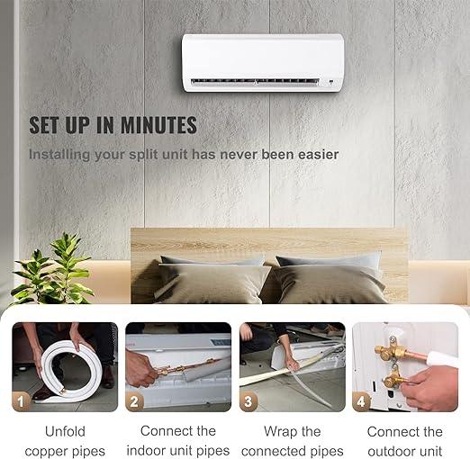 3/8"-5/8" Mini Split Installation Kit Insulated Pre-Flared 16ft/25ft/50ft