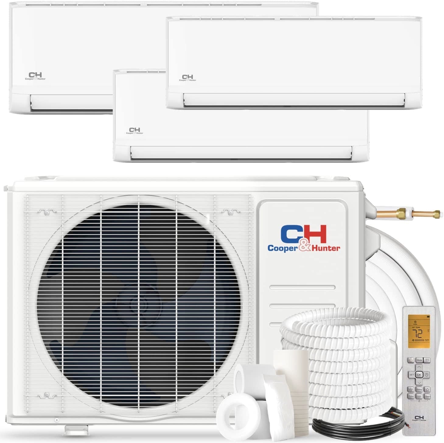 3 Zone 6k+9k+18k Wall Mount OLIVIA Series Ductless Mini Split A/C and ...