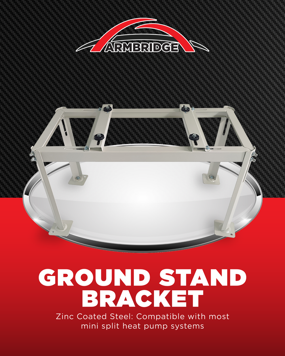 ARMBRIDGE Heavy-Duty Mini Split Ground Stand, Zinc-Coated Brackets for ...