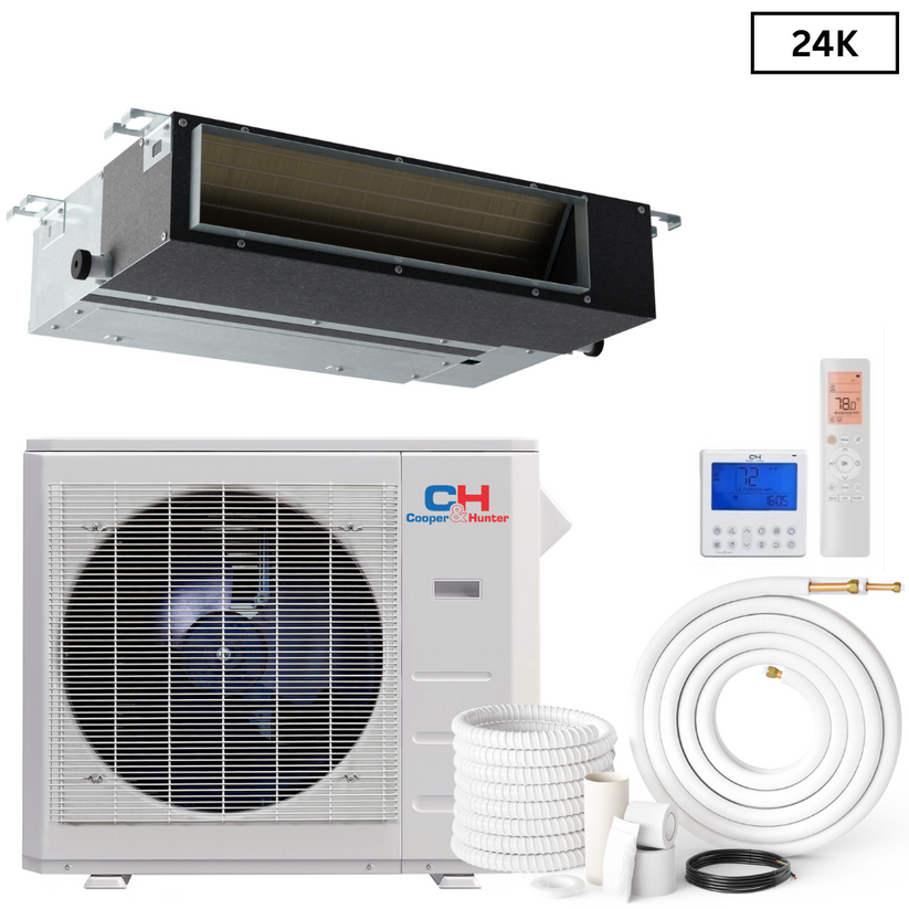 Cooper & Hunter Slim Duct 24,000 BTU 230V, R410A, 20.5 SEER, Concealed ...